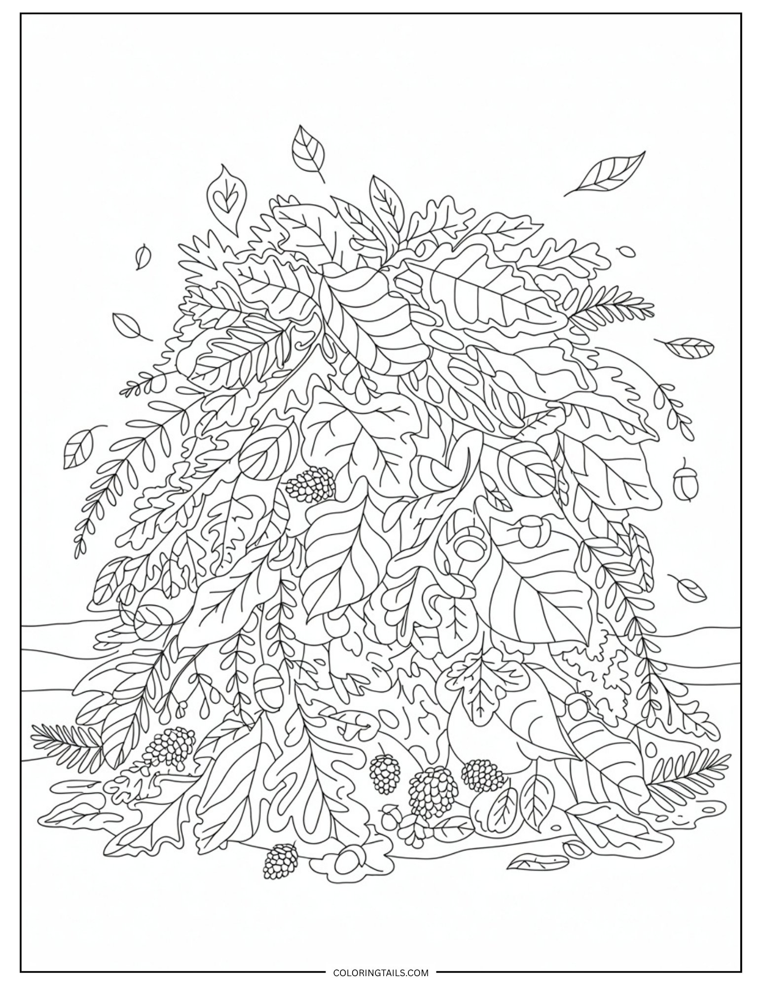 Leaf Coloring Pages (55 Free PDF) Printables – Coloring Tails