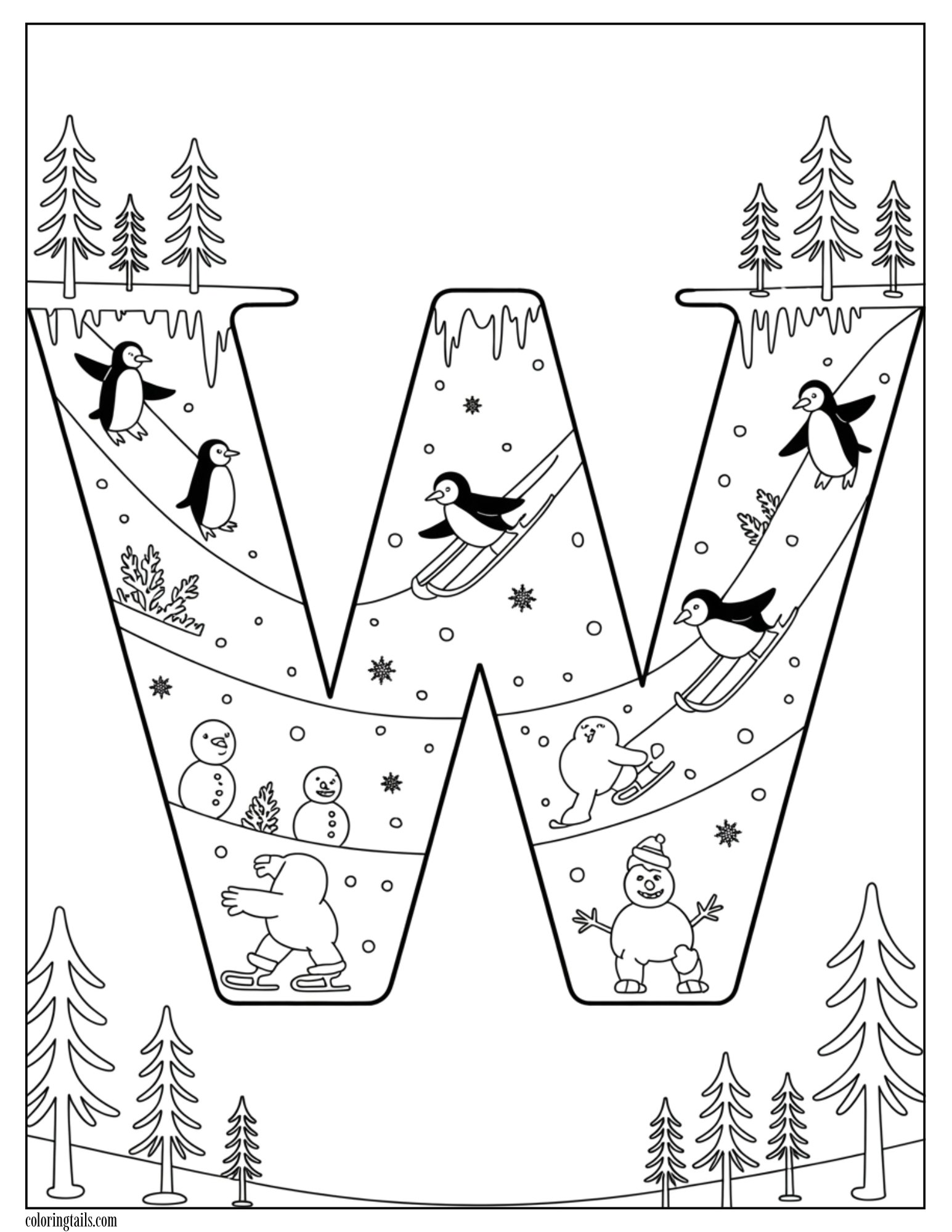 Alphabet Coloring Pages – Free PDF Printables – Coloring Tails